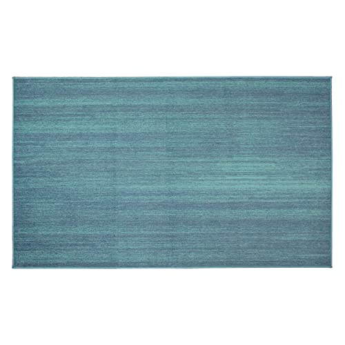 My Magic Carpet Washable Rug - Non-Slip, Stain Resistant, Waterproof, Foldable - 1 Piece Accent Living Room & Bedroom Area Rug - Pet & Kid Friendly (Solid Blue, 3X5 ft)