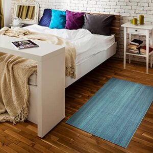 My Magic Carpet Washable Rug - Non-Slip, Stain Resistant, Waterproof, Foldable - 1 Piece Accent Living Room & Bedroom Area Rug - Pet & Kid Friendly (Solid Blue, 3X5 ft)