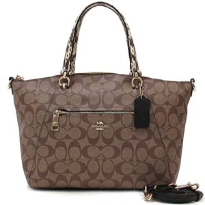 coach women’s prairie satchel (khaki black multi)