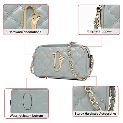 Leather Crossbody Bags for Women, Genuine Leather Women's Fashion Shoulder Bags, Khaki, One Size