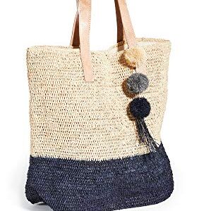 Mar Y Sol Women's Montauk Tote, Navy, Tan, One Size