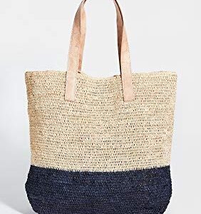 Mar Y Sol Women's Montauk Tote, Navy, Tan, One Size