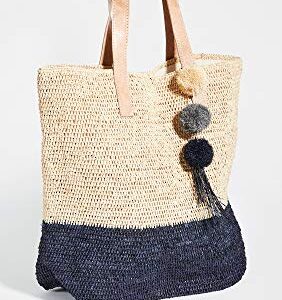 Mar Y Sol Women's Montauk Tote, Navy, Tan, One Size