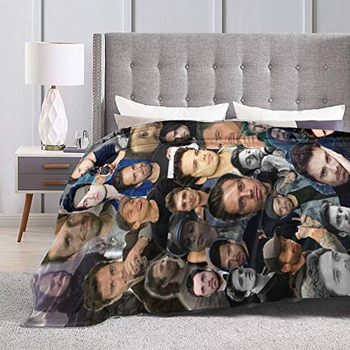 Ultra-Soft Throw Blanket Flannel Fleece Blanket for All Season Lightweight Living Room/Bedroom Warm Collage Blankets 50"x40"