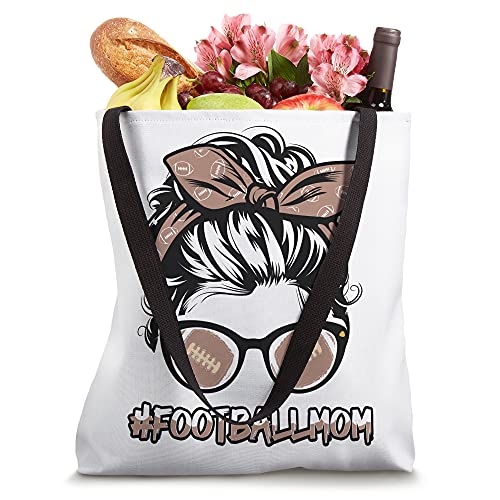 American Football Player Mom Football Mothers Day Messy Bun Tote Bag