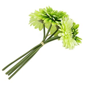 TOPIA Artificial African Daisies Flowers African Daisy Silk Flowers Artificial Gerbera Daisies Pack of 10 (Green)