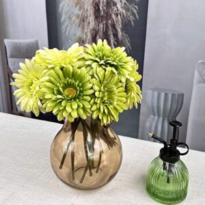 TOPIA Artificial African Daisies Flowers African Daisy Silk Flowers Artificial Gerbera Daisies Pack of 10 (Green)