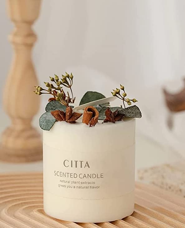 Christmas Pine Cone Flowers Scented Candles Soy Wax Aromatherapy Candle Romantic Pillar Candle Christmas Decorations For Home (Citrus Grape)