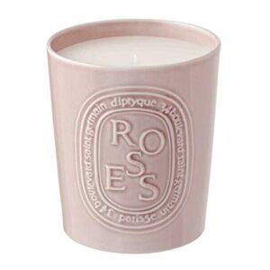 Diptyque Roses Candle 600g Porcelain jar Luxury Candle 100h Burn time 21.1 oz, Pink