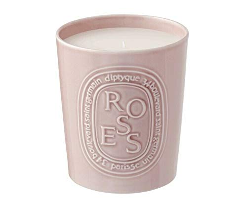 Diptyque Roses Candle 600g Porcelain jar Luxury Candle 100h Burn time 21.1 oz, Pink