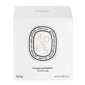 Diptyque Roses Candle 600g Porcelain jar Luxury Candle 100h Burn time 21.1 oz, Pink