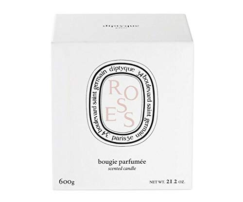 Diptyque Roses Candle 600g Porcelain jar Luxury Candle 100h Burn time 21.1 oz, Pink