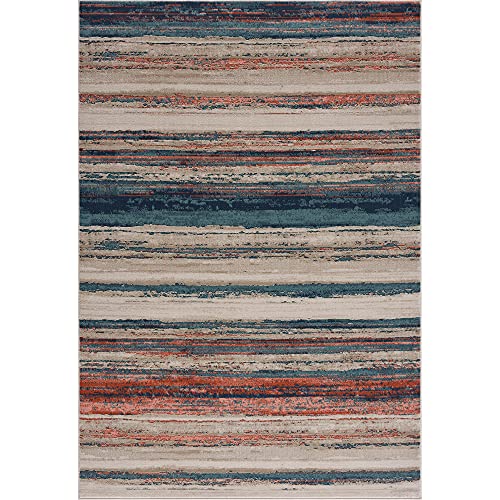 Bloom Rugs Modern Cream Multicolor Area Rug - Abstract Contemporary 8x10 Rug for Living Room, Bedroom and Kitchen (7'10" x 10')