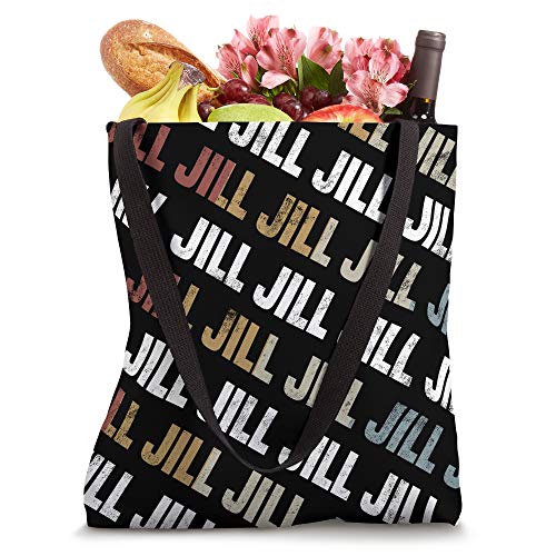 Vintage First Name Pattern Retro Forename Gift for Jill Tote Bag