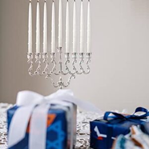 Dripless Chanukah Candles Standard Size - Textured White Hanukkah Candles - Fits Most Menorahs - Premium Quality Wax - 45 Count for All 8 Nights of Hanukkah - by Ner Mitzvah