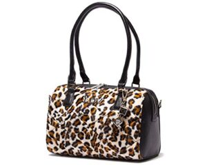 lux de ville black and leopard valentine tote (large)