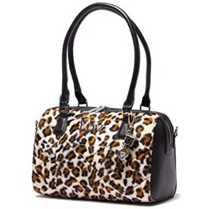 Lux de Ville Black and Leopard Valentine Tote (Large)