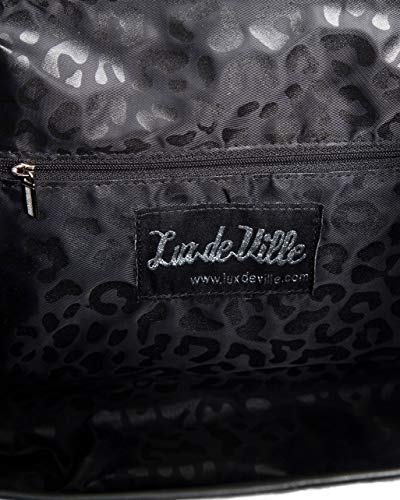 Lux de Ville Black and Leopard Valentine Tote (Large)