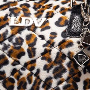 Lux de Ville Black and Leopard Valentine Tote (Large)