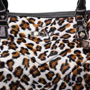 Lux de Ville Black and Leopard Valentine Tote (Large)