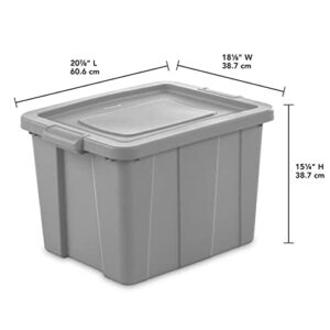 Sterilite 1Tuff1 8 Gallon Capacity Large Stackable Impact Resistant Plastic Storage Tote Container Bins with Indexed Lids (6 Pack)