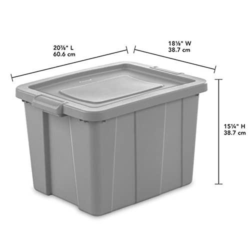 Sterilite 1Tuff1 8 Gallon Capacity Large Stackable Impact Resistant Plastic Storage Tote Container Bins with Indexed Lids (6 Pack)