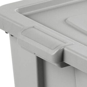 Sterilite 1Tuff1 8 Gallon Capacity Large Stackable Impact Resistant Plastic Storage Tote Container Bins with Indexed Lids (6 Pack)