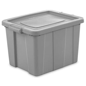 Sterilite 1Tuff1 8 Gallon Capacity Large Stackable Impact Resistant Plastic Storage Tote Container Bins with Indexed Lids (6 Pack)