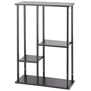 mDesign Metal Wall Decor Storage Organizer Display Shelf - 4-Tier - Hang in Bathroom, Kitchen, Entryway, Hallway, Mudroom, Bedroom, Laundry Room - Wall Mount - Black