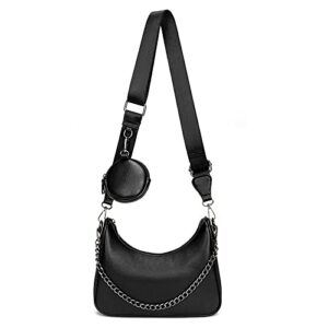 small crossbody hobo handbags for women, multipurpose soft shoulder bag lightweight retro tote bag with coin purse 2pcs/set