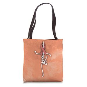 uterine cancer faith endometrial cancer awareness support tote bag