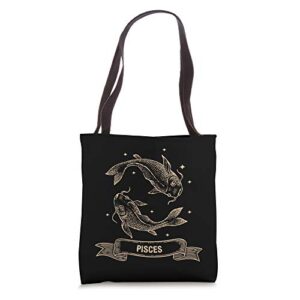 pisces zodiac sign constellation gift horoscope men women tote bag