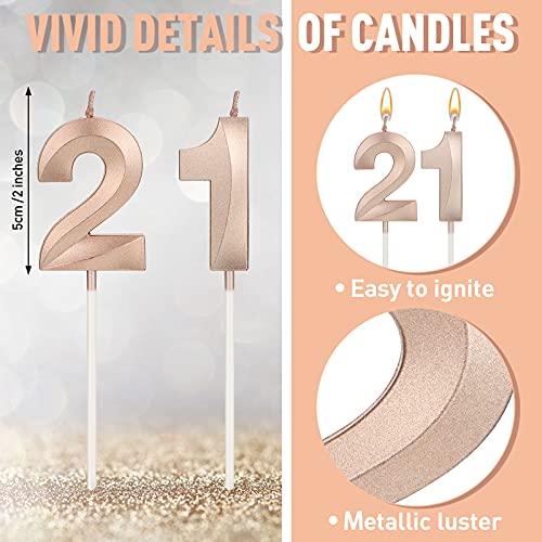 Finally 21 Sash Rhinestone Tiara Set 21st Rose Gold Birthday Sash Crown Birthday Candles Birthday Crown Kit for Women 21st Birthday Party Decoration Anniversary Celebration Supplies