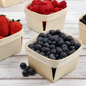 Bright Creations One Pint Wooden Berry Baskets (4 Inches, 10-Pack)