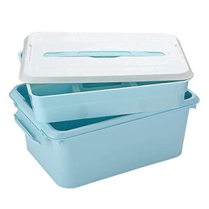 juxyes latchmate stack carry storage box with divided tray, large art craft supply stackable storage container bin with handle lid latching storage container for school & office supplies