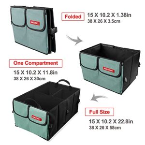 AWELCRAFT Trunk Organizer and Storage - Collapsible Multi-Compartment Car Trunk Organizer - Automotive Consoles & Organizers