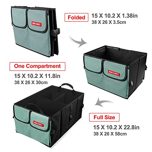 AWELCRAFT Trunk Organizer and Storage - Collapsible Multi-Compartment Car Trunk Organizer - Automotive Consoles & Organizers