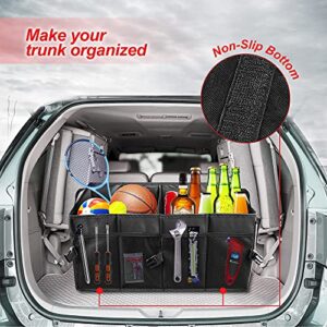 AWELCRAFT Trunk Organizer and Storage - Collapsible Multi-Compartment Car Trunk Organizer - Automotive Consoles & Organizers