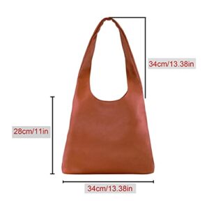 Ayliss Women Shoulder Handbag Tote Fashion Hobo Purses Handbag Soft Faux Leather Ladies Bucket Bag Casual (Brown)