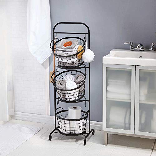 Mesa 3-Tier Market Basket Wrought Iron Removable