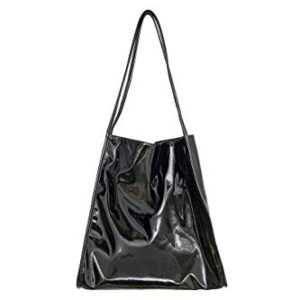 Ulisty Women Patent Leather Bag Soft Tote Bag Casual Shoulder Bag Fashion Handbag black