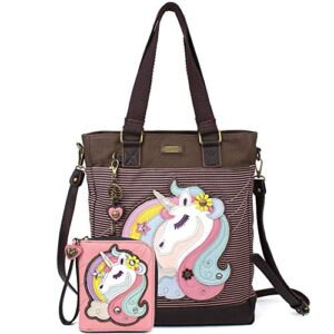 chala work tote with zip around wallet (unicorn)