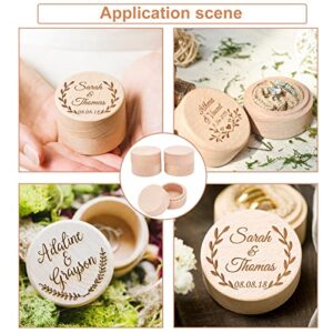 FINGERINSPIRE 3pcs 2x1.6 Inch Mini Round Wooden Box Small Storage Wooden Box Wedding Ring Jewelry Boxes DIY Storage Trinket Bearer Container Case Wood Ring Box for Proposal Wedding Ring Storage