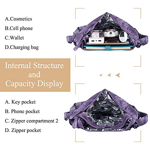 DAVIDNILE Women's Fashion Backpack Purses Multipurpose Design Handbags and Shoulder Bag PU Leather Travel bag Purple