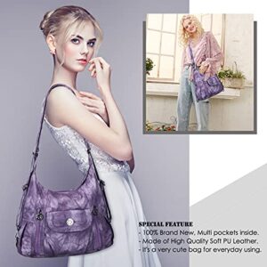 DAVIDNILE Women's Fashion Backpack Purses Multipurpose Design Handbags and Shoulder Bag PU Leather Travel bag Purple