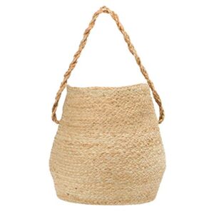 creative co-op hand-woven jute handle baskets, natural