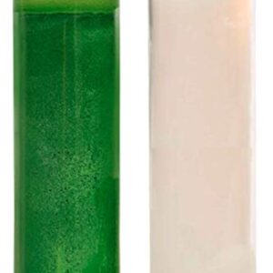 Prayer Candles - Wax Candles (2 Pc) Green and White Great for Sanctuary, Vigils and Prayers - Unscented Glass Candle Set - Jar Candles - Spiritual Religious Church - St Patricks