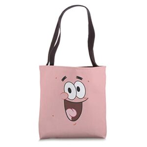 spongebob squarepants patrick super happy smile tote bag