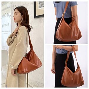 Ayliss Women's Shoulder Handbag Crossbody Purses Messenger Handbag Hobo Tote Bag Fashion Faux Leather Casual Work Handbag (Brown)