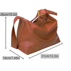 Ayliss Women's Shoulder Handbag Crossbody Purses Messenger Handbag Hobo Tote Bag Fashion Faux Leather Casual Work Handbag (Brown)